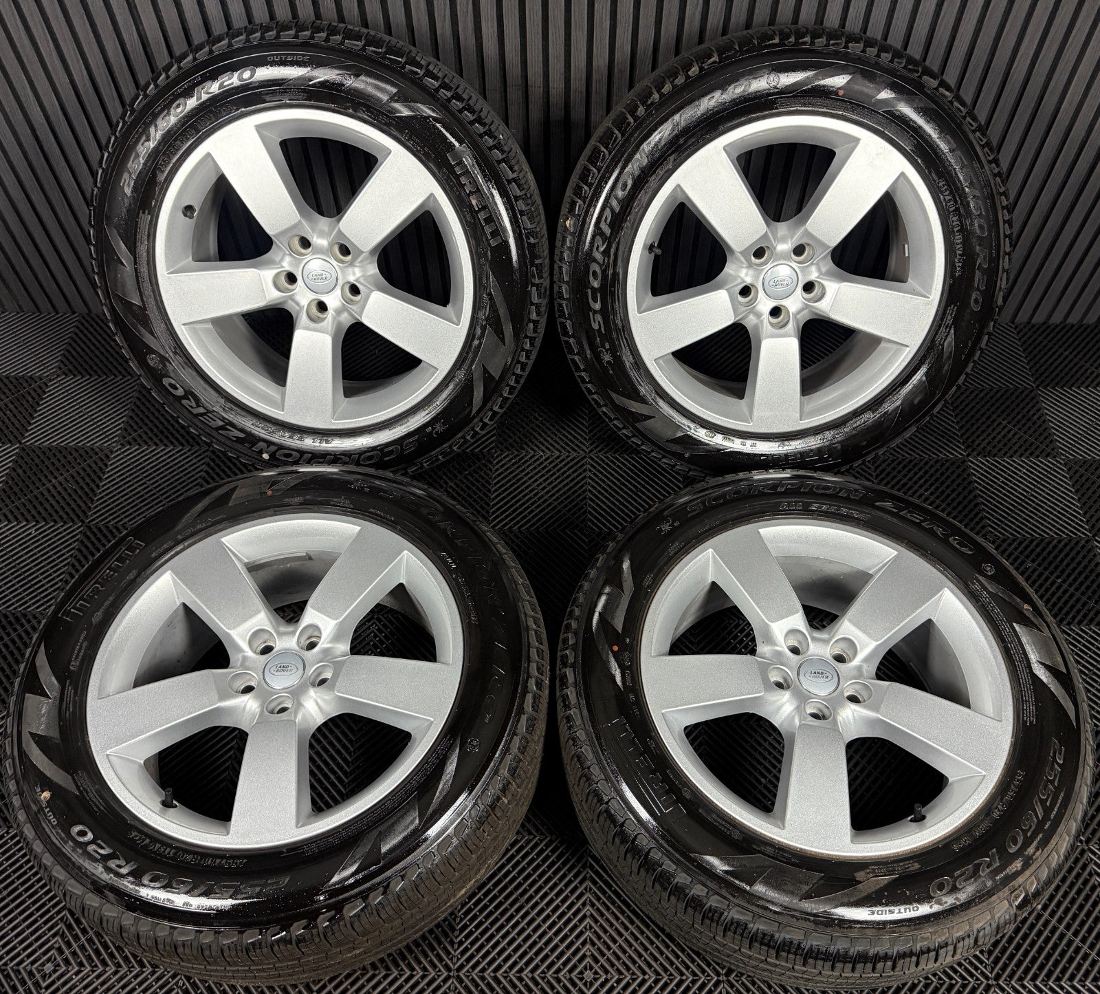 20'' GENUINE LAND ROVER DEFENDER 5 SPOKE SILVER 5098 ALLOY WHEELS TYRE ...